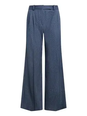 Maje Stripe Rhinestone-embellished Trousers - Blue
