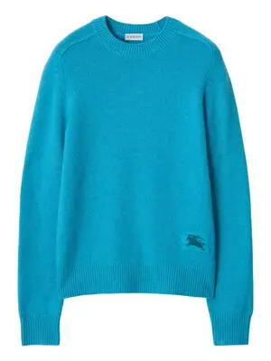 Burberry Cashmere Ekd-embroidered Sweater - Turquoise