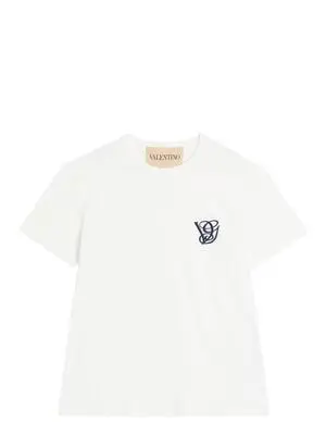 Valentino Garavani Cotton Monogram T-shirt - Ivory