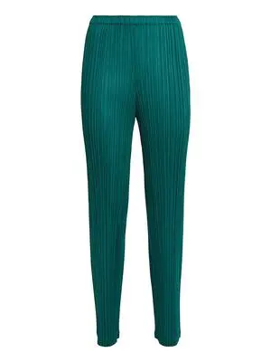 Issey Miyake Pleated Straight Trousers - Green