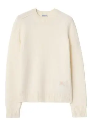 Burberry Cashmere Ekd-embroidered Sweater - White