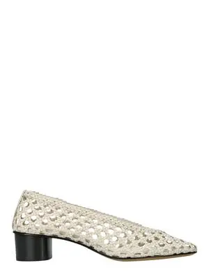 Le Monde Beryl Leather Woven Pumps - Beige