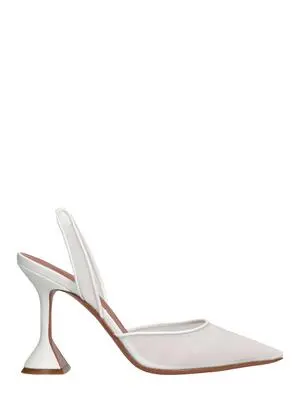 Amina Muaddi Holli 95 Mesh Slingback Pumps - White