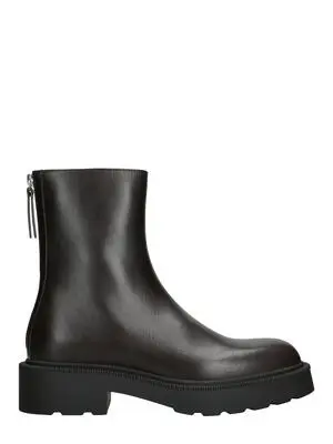 THE ROW Nobilis Fast Leather Ankle Boots Brown