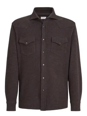 Brunello Cucinelli Virgin Wool Overshirt - Brown
