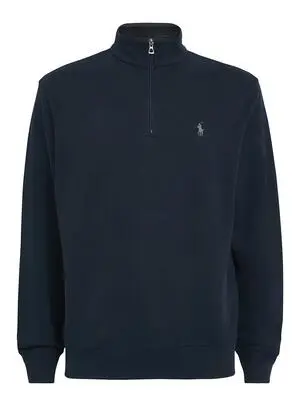 Polo Ralph Lauren Cotton-blend Quarter-zip Sweater - Navy