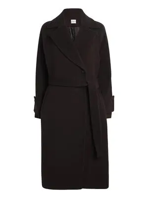 Claudie Pierlot Wool-blend Belted Coat - Brown