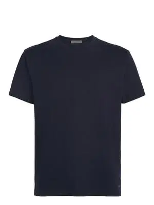 Corneliani Cotton Crew-neck T-shirt - Navy