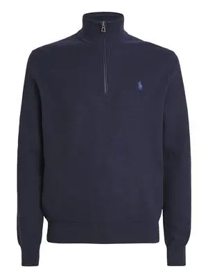 Polo Ralph Lauren Cotton Quarter-zip Sweatshirt - Navy