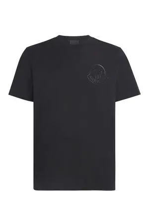 Moncler Cotton Flocked Logo T-shirt - Black