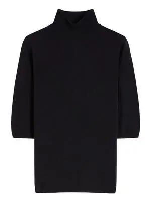 Max Mara Virgin Wool High-neck Top - Blue