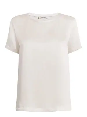 Max Mara Satin T-shirt - Beige