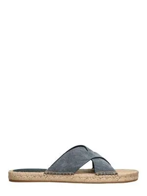 Zegna Suede Espadrille Sandals Blue