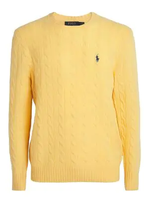 Polo Ralph Lauren Wool-cashmere Cable-knit Sweater - Yellow