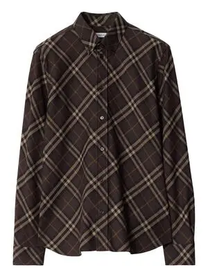Burberry Cotton Flannel Check Shirt - Brown
