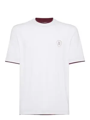 Brunello Cucinelli Cotton Jersey Logo T-shirt - White