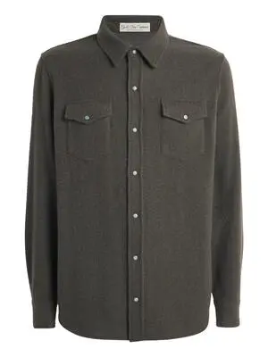 GOD'S TRUE CASHMERE Cashmere Press-stud Overshirt Green
