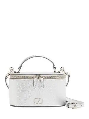 Valentino Garavani Mini Leather Vanity Case Top-handle Bag - Metallic