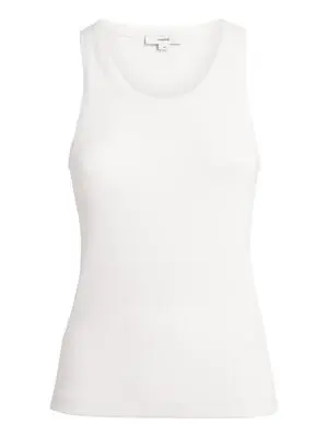 Vince Ribbed Tank Top - White