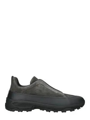 Zegna Suede Triple Stitch Monte Sneakers - Grey