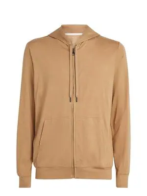 Derek Rose Micromodal Zip-up Hoodie - Ivory