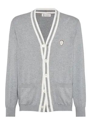 Brunello Cucinelli Cotton V-neck Cardigan - Grey
