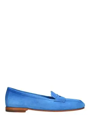 Santoni Suede Carla Loafers - Blue