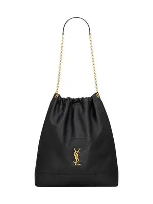 Saint Laurent Large Leather Jamie Pouchon Shoulder Bag - Black
