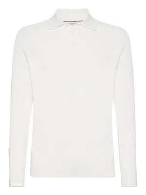 Brunello Cucinelli Cotton Polo Sweater - White