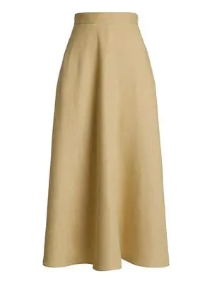 Ralph Lauren Linen Erica Midi Skirt - Beige