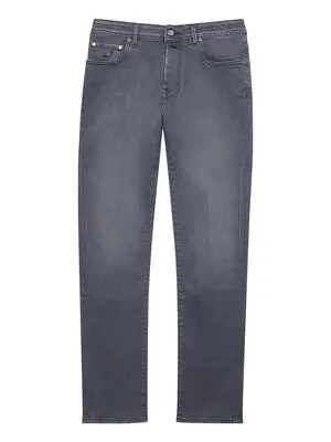 JACOB COHEN Slim Bard Jeans With Ostrich Leather Patch