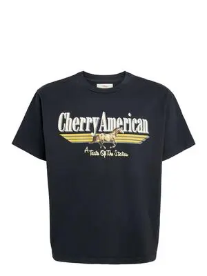 CHERRY LOS ANGELES Cotton Logo Print Coast To Coast T-shirt - Black