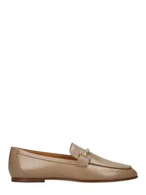 TOD'S Leather Barretta Moccasins - Beige