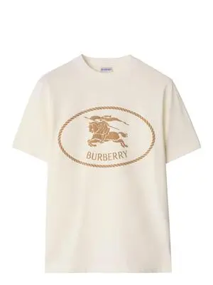 Burberry Cotton Knight Stamp T-shirt - Ivory