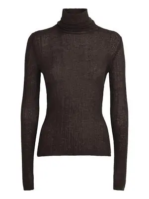 JOSEPH Wool-blend Molony Rollneck Sweater - Brown