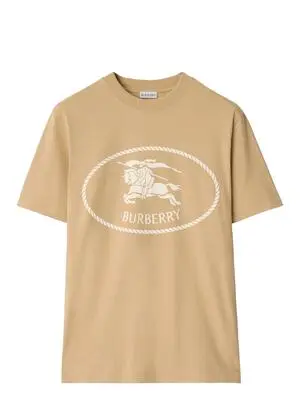 Burberry Cotton Knight Stamp T-shirt - Beige