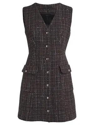 Maje Tweed Mini Dress - Brown
