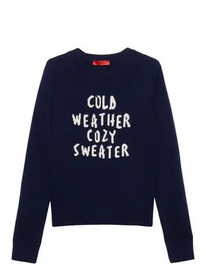 Max & Co. Wool-cashmere Embroidered Sweater - Blue
