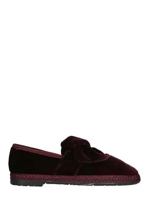FLABELUS Lyra Velvet Espadrilles - Burgundy