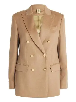 Max Mara Camel Hair Double-breasted Blazer - Beige