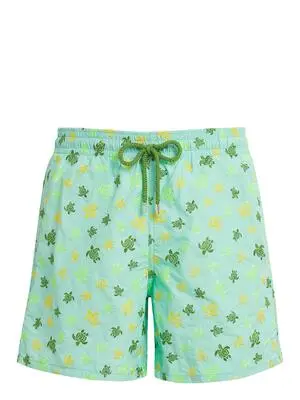 Vilebrequin Embroidered Turtle Mistral Swim Shorts - Blue