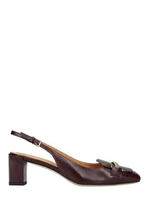 TOD'S Leather Slingback Pumps - Brown