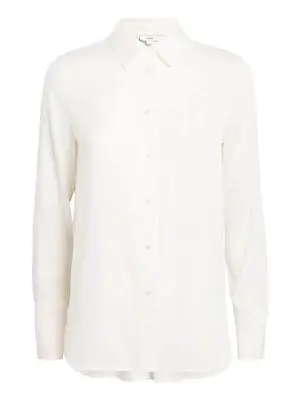 Vince Silk-blend Slim Shirt - White