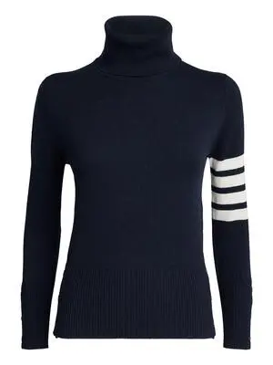 Thom Browne Cashmere 4-bar Rollneck Sweater - Navy