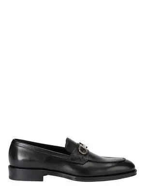 FERRAGAMO Leather Benedict Loafers Black