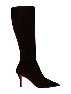 CHRISTIAN LOUBOUTIN Miss Z Botta 80 Suede Knee-high Boots - Brown
