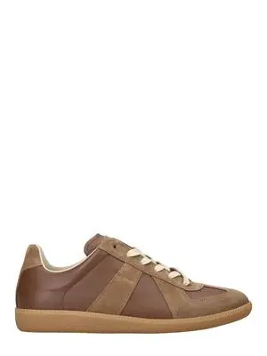 MAISON MARGIELA Leather And Suede Replica Sneakers - Brown