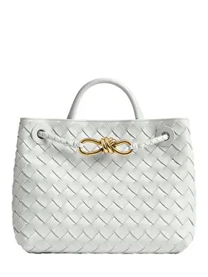 Bottega Veneta Small Intrecciato Leather Andiamo Top-handle Bag - White