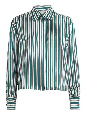 Max Mara Striped Silk Shirt - Green