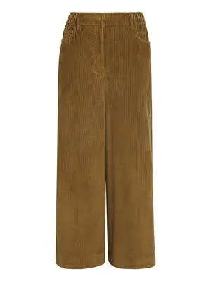 Max Mara Corduroy Wide-leg Trousers - Green